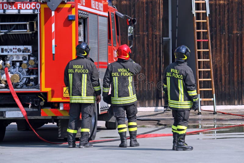 Firefighters during a Training Exercise Editorial Stock Photo - Image ...