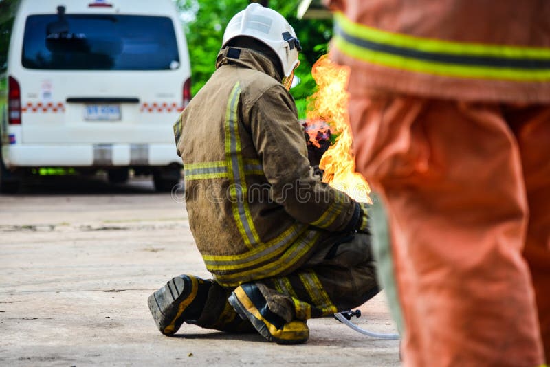 Firefighters Training, The Employees Annual Training Fire Fighting ...