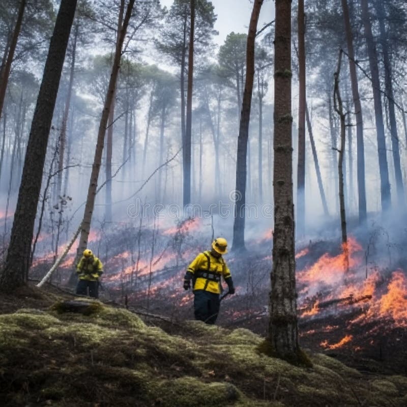 Firefighters Try To Extinguish the Fire in a Forest Generative Ai Stock ... Firefighters Try To Extinguish the Fire in a Forest Generative Ai Stock ...