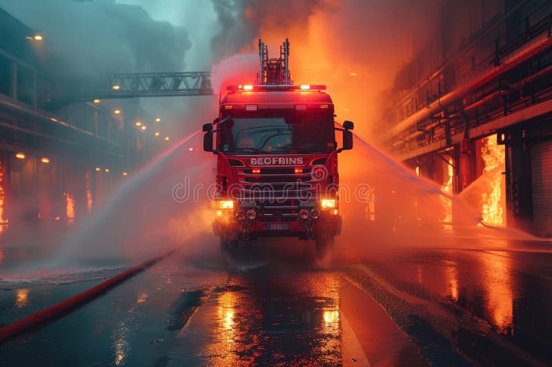 Firefighters Use Boom Crane for Aerial Fire Suppression in Warehouses ...