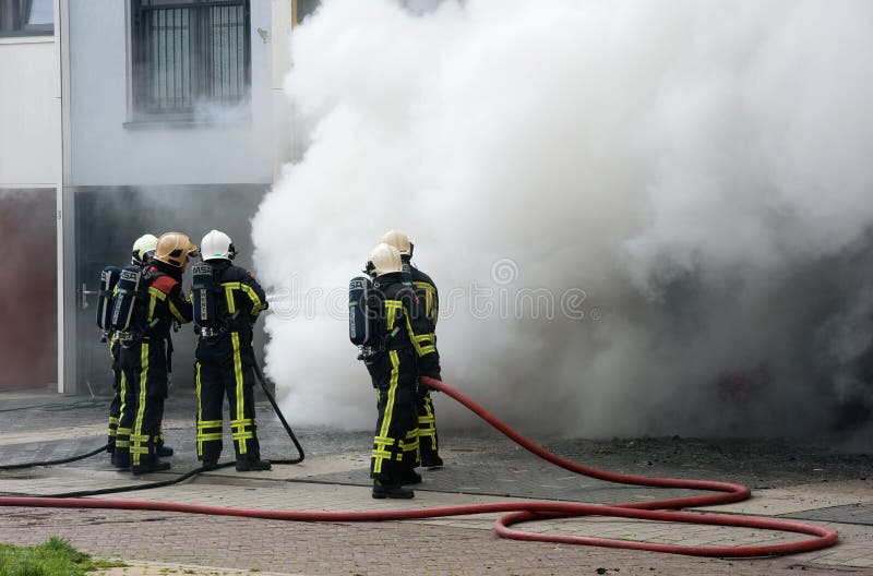 Firefighters at work editorial image. Image of fire, protection - 55416805