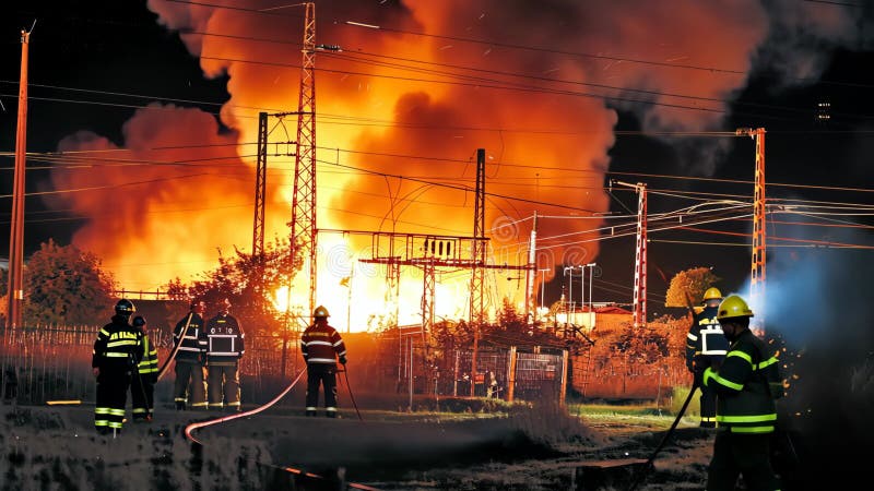 Firefighters Work To Control a Massive Fire at an Industrial Facility ...