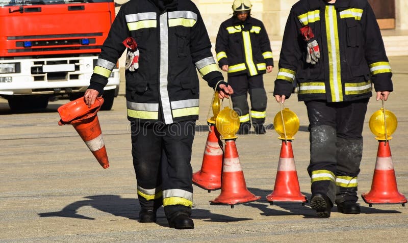 Firefighters at work stock image. Image of explosion, brave - 2338821