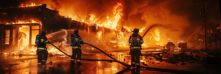 Firefighters Work Urgently To Control a Massive Fire Engulfing a Multi ...