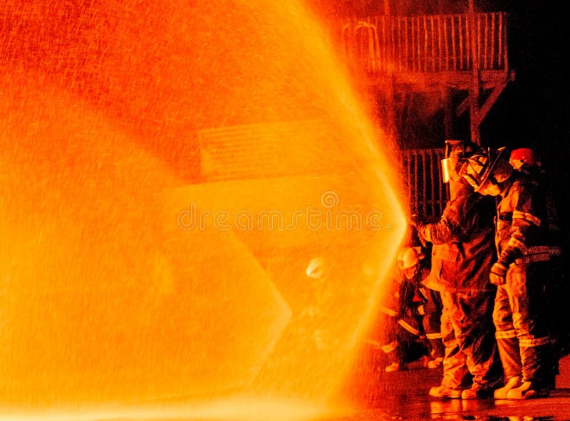 Firefighters Working on a Fire Editorial Photo - Image of charge ...