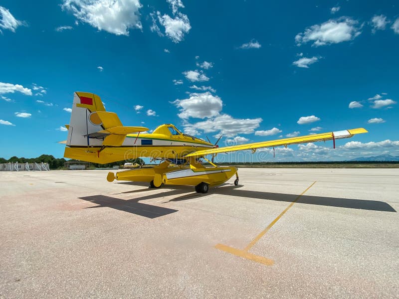 Firefighting Aircraft Parked on the Runway and Capable of Landing and ...