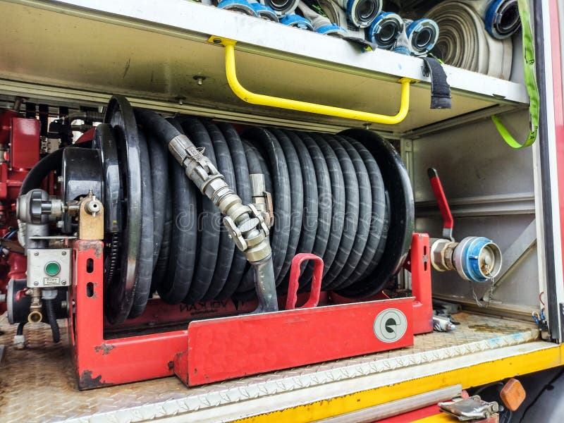 Firefighting Equipment in a Fire Truck Editorial Photo - Image of ...