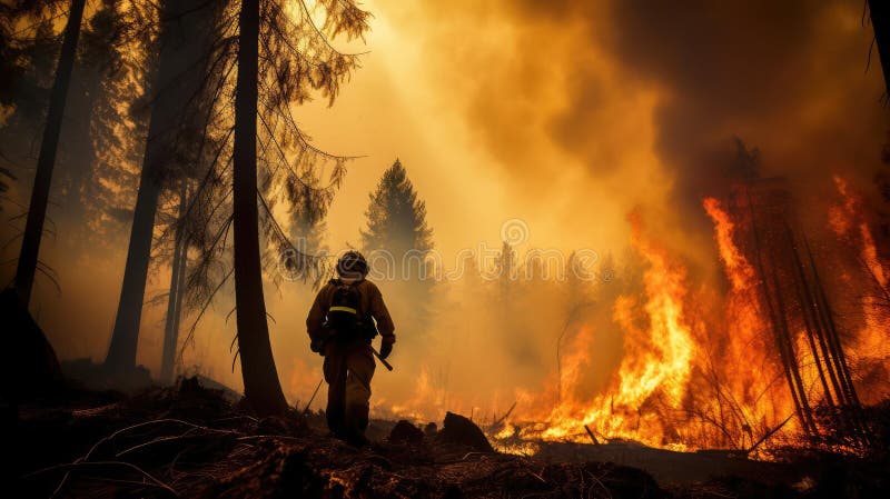 Firefighting Forest Fire Close-up Stock Photo - Image of disaster ...