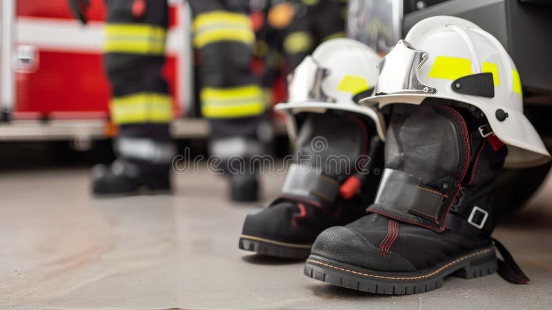 Firefighting Gear Prepared for Training Exercise at Local Fire Station ...