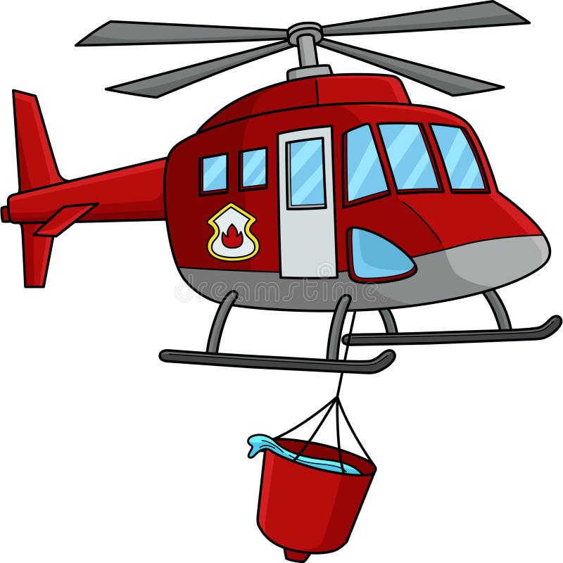 Firefighting Helicopter Cartoon Colored Clipart Stock Vector ...