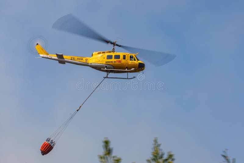 Firefighting Helicopter Extinguishes a Fire Editorial Stock Photo ...