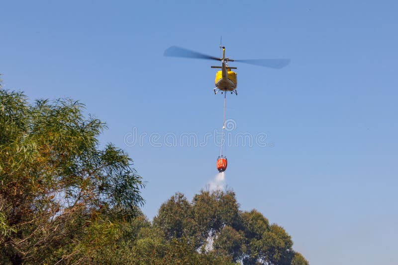 Firefighting Helicopter Extinguishes a Fire Editorial Stock Image ...