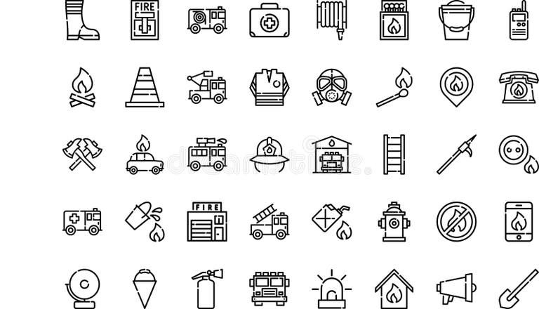 Firefighting Icons High-Quality Vector Icons Collection with Editable ...