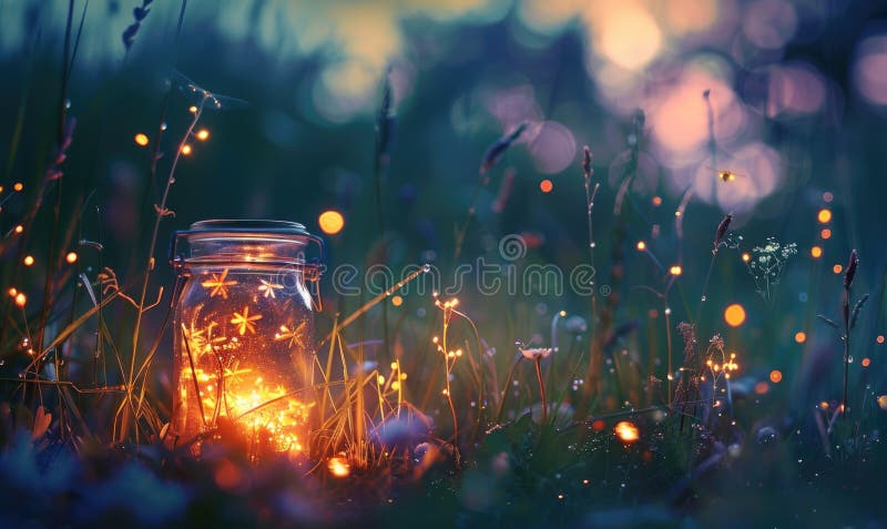 Fireflies Lighting Up the Summer Night Stock Image - Image of insect ...