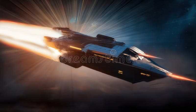 Firefly Battle-ready Starship with Vibrant Lasers Preparing for Combat ...