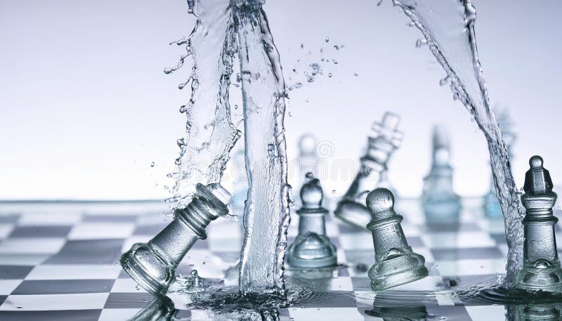 Firefly Brilliance Shines through Water Chess Pieces Creating an ...