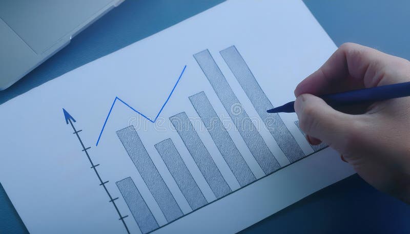 Firefly Drawing a Graph on Paper with Upward Trend and Key Points ...