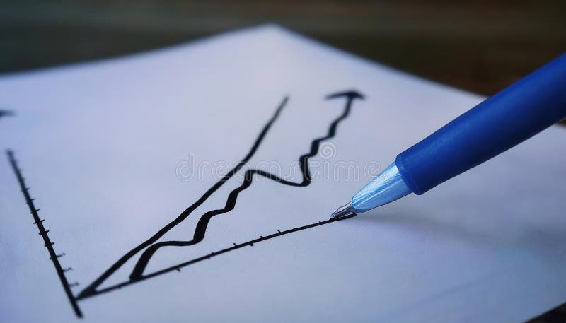 Firefly Illustrating a Fluctuating Graph on Paper with an Upward Trend ...