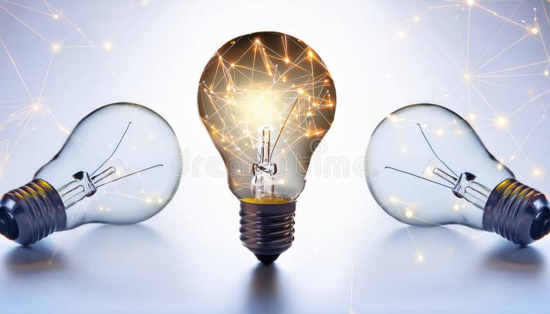 Innovative Firefly Lightbulb Surrounded by Traditional Bulbs ...