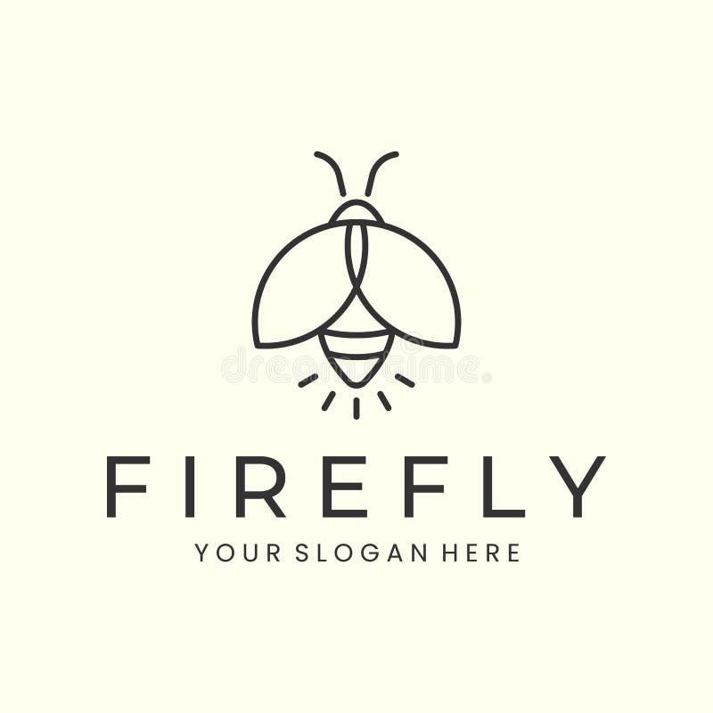 Firefly with Line Art Style Logo Vector Illustration Design Icon ...