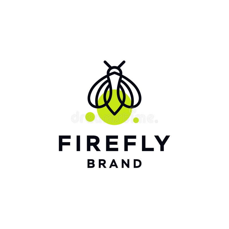 Firefly Logo Icon Design Vector Line With Light Lamp On The Tail
