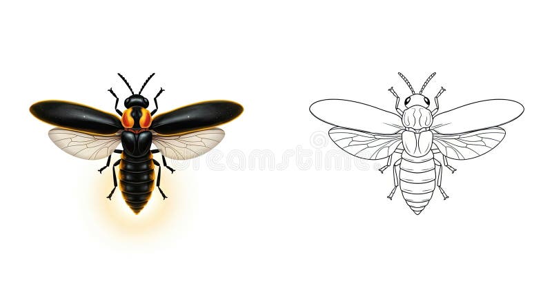 Firefly Coloring Page Stock Illustrations – 194 Firefly Coloring Page ...