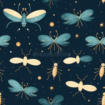 Firefly Pattern. Isolated Vector Illustration Stock Illustration ...