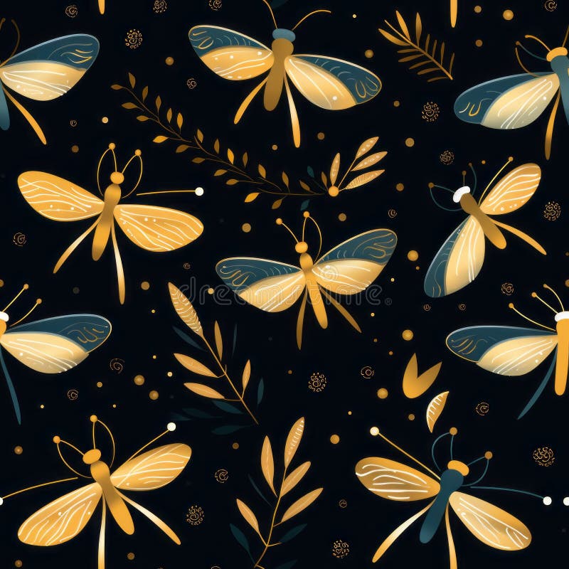Firefly Pattern. Isolated Vector Illustration Stock Illustration ...