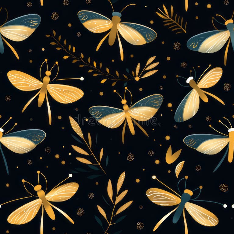Firefly Pattern. Isolated Vector Illustration Stock Illustration ...