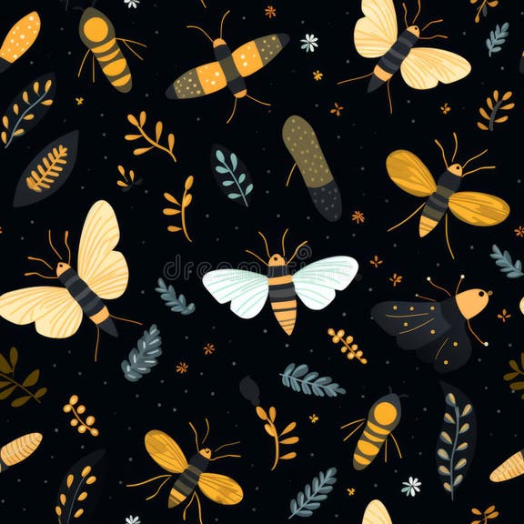 Firefly Pattern. Isolated Vector Illustration Stock Illustration ...