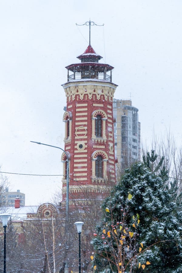 Fireguard Old Tower Building in Volgograd Stock Image - Image of style ...