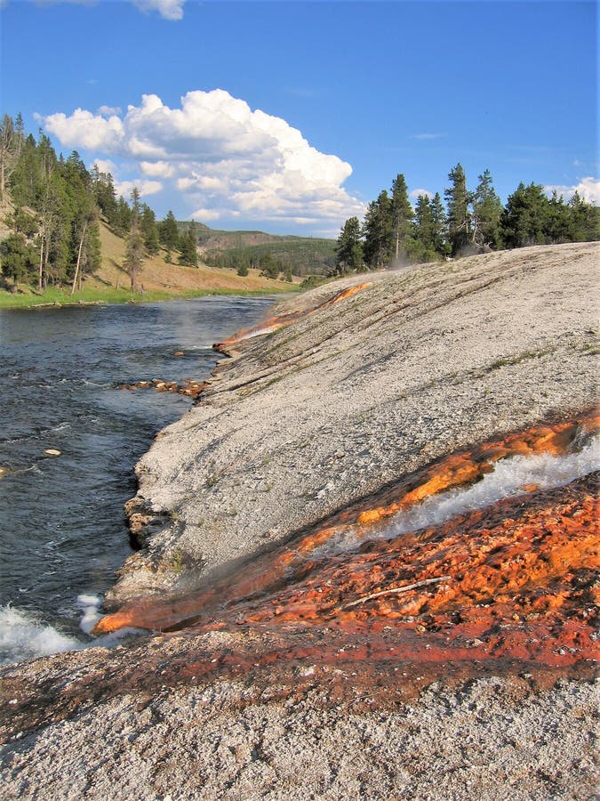 Firehole River Flowing through Yellowstone National Park Stock Photo ...