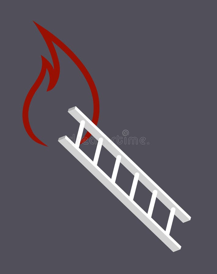 Firefighter - Man Firefighter Extinguishing Fire, Climbing Up Ladder ...