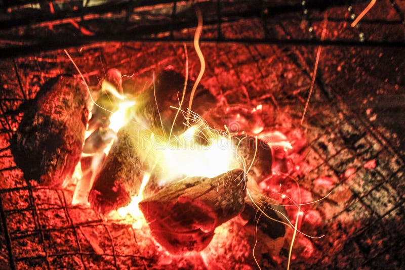 Firelight stock image. Image of cooked, grill, cook, coal - 72653103