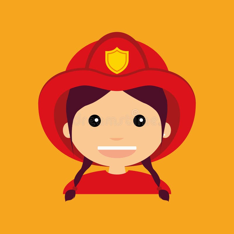 Cute Cartoon Fireman Face stock vector. Illustration of firemen - 139174679
