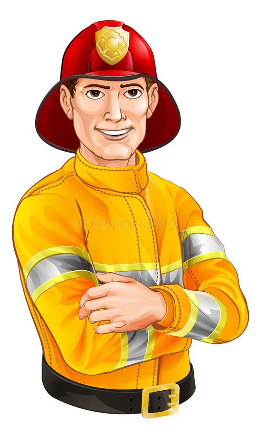 Fireman cartoon stock vector. Illustration of crossed - 43774290
