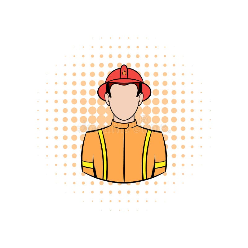 Fireman icon cartoon stock illustration. Illustration of equipment ...