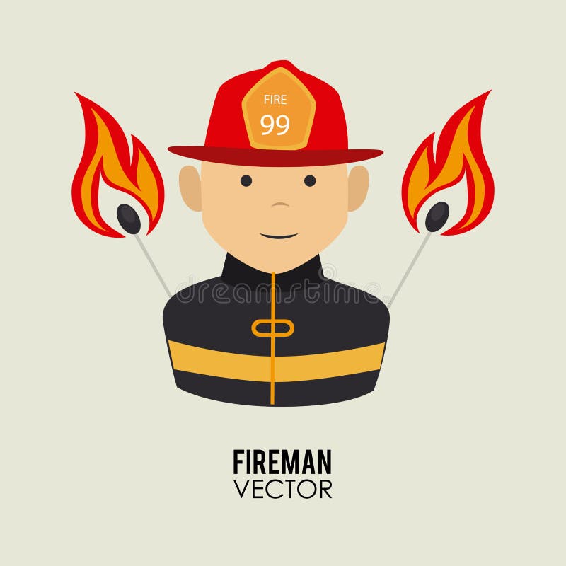 Fireman design stock vector. Illustration of fireman - 42691617