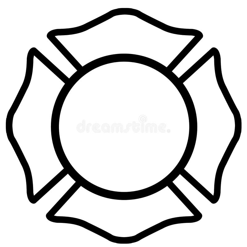 Fireman Emblem Sign on White Background. Fire Department Symbol ...