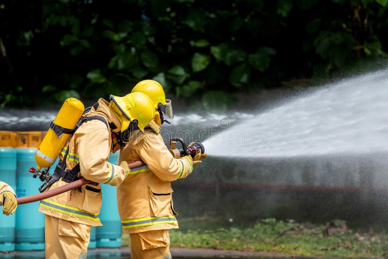 Fireman on the fire stock image. Image of fire, flame - 143688711
