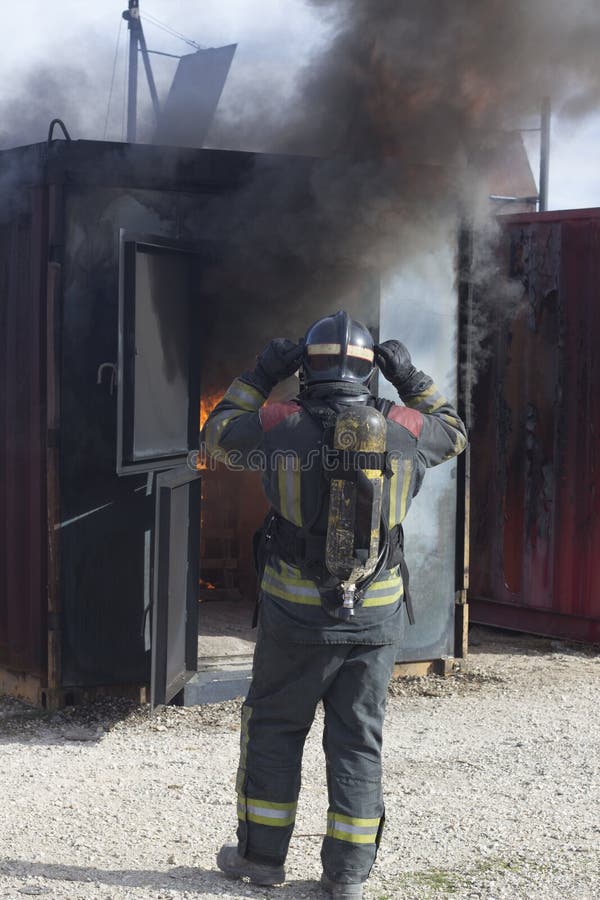 Fireman Fire Training Station Drill Editorial Photo - Image of hero ...