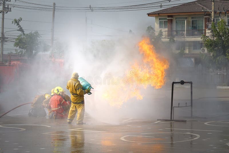 Fireman. Firefighters Training. Stock Image - Image of firefighter ...