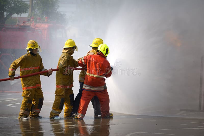 Fireman. Firefighters Training. Editorial Image - Image of flame ...