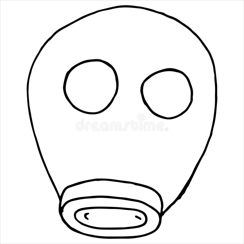 Fireman Gas Mask, Vector Element in Doodle Style, Coloring Book Stock ...