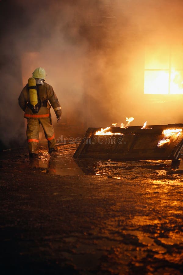 Fireman going to fire stock photo. Image of safe, risk - 12152204