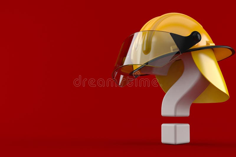 Fireman Helmet with Question Mark Stock Illustration - Illustration of ...
