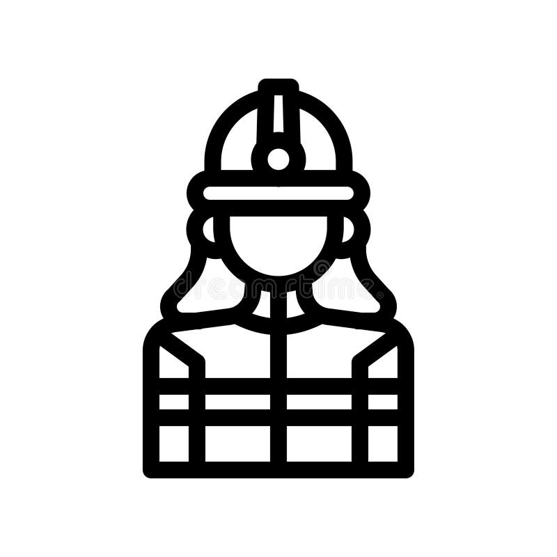 Fireman Line Icon Illustration Vector Graphic Stock Vector ...