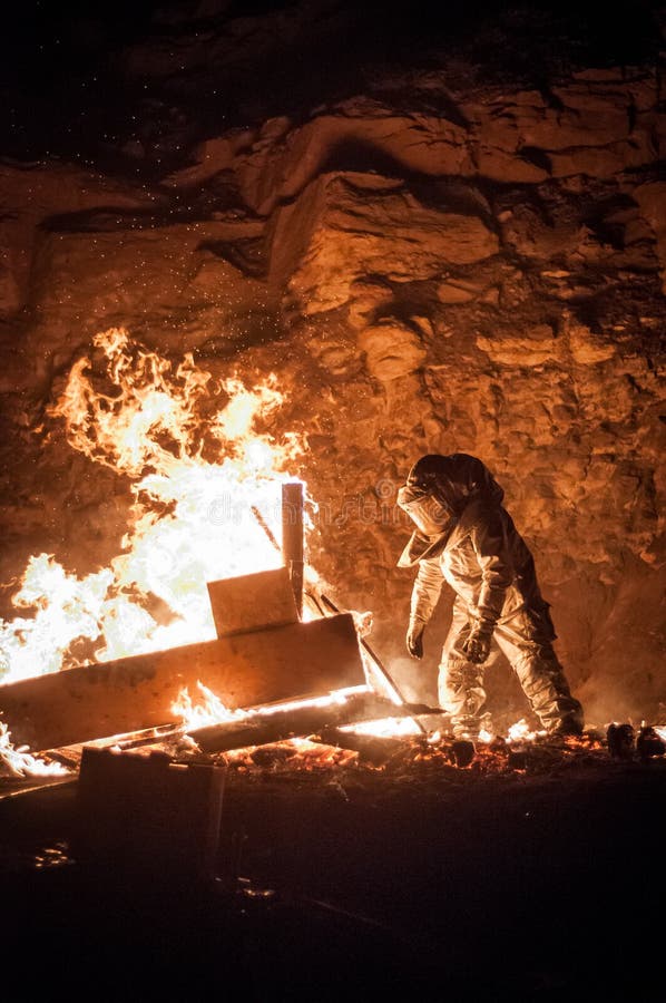 Fireman stock image. Image of burning, fire, person, protective - 66976025