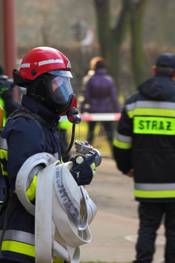 Fireman ready for action editorial stock image. Image of helmet - 23395049