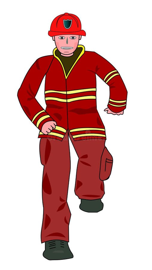 Fireman running stock vector. Illustration of profession - 19456496
